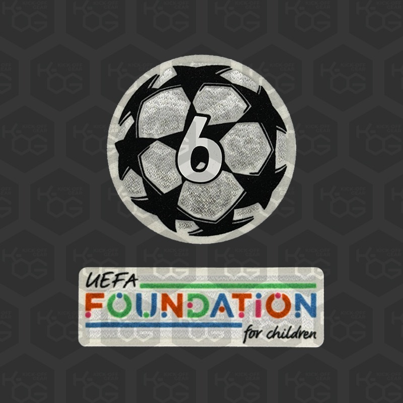 Official UEFA UCL Starball 6 + UEFA Foundation Patch Set