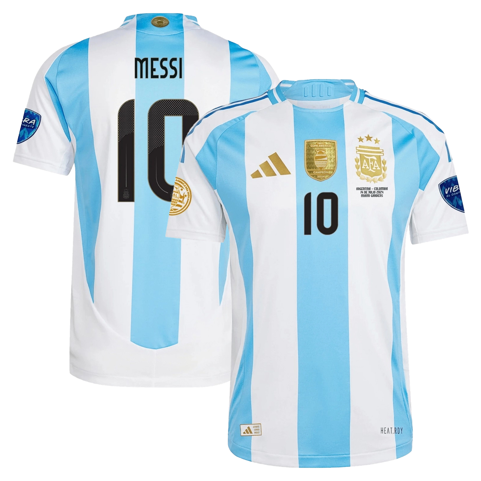 Argentina 2024 Home Authentic Shirt - Copa America Final Fullset With ...